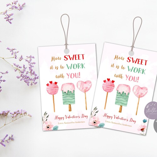 Printable/editable How Sweet It is to Work With You Valentines - Etsy