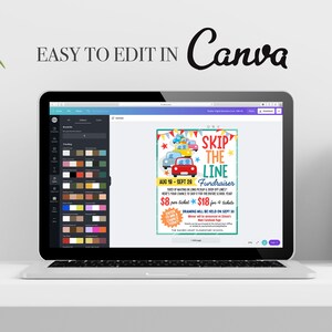 Editable Skip the Line Fundraiser Flyer, Pto Pta Fundraiser, Raffle ...