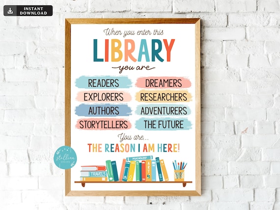 School Library Classroom Poster Librarian Decor Technology - Etsy Australia