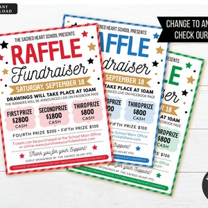 Raffle Fundraiser Flyer, Raffle Fundraiser Editable Template, Sports ...