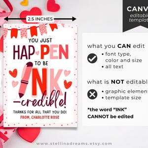 Valentine’s Day Pen Gift Tags | You Just Hap-pen to Be Ink-credible ...