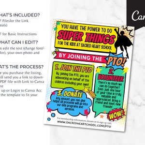 Editable PTO PTA Recruitment Flyer, Fundraiser Printable Handout, Why ...