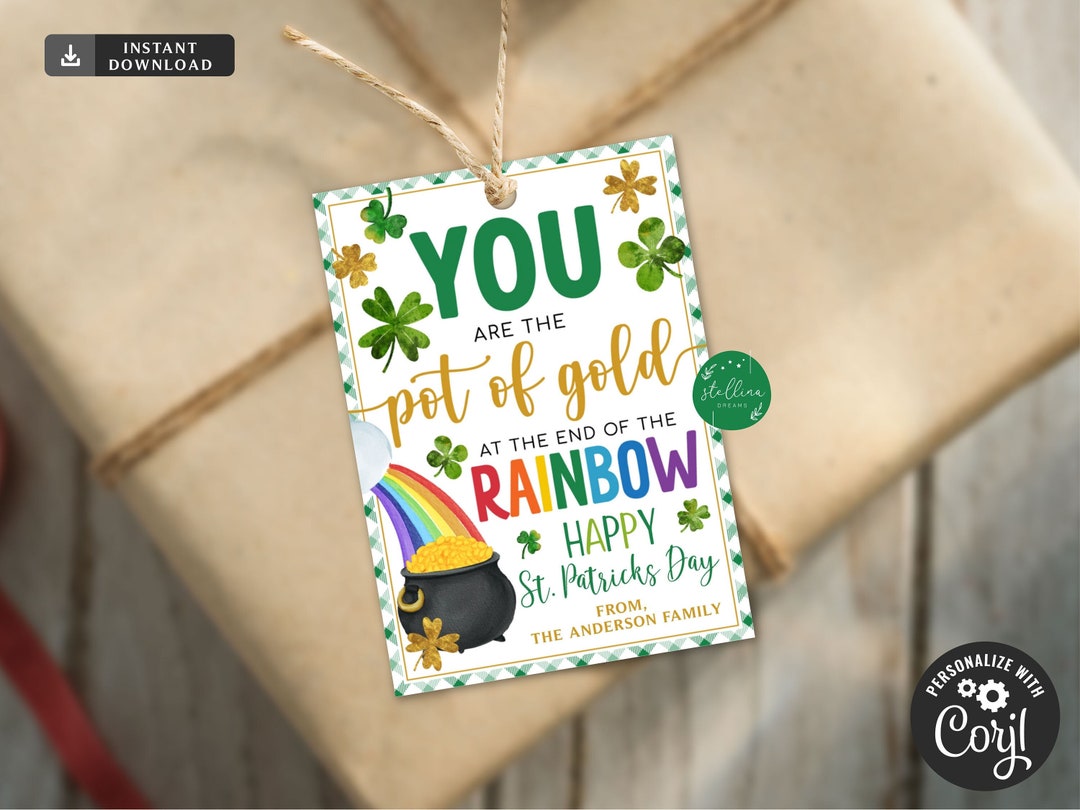 Editable St. Patrick's Day Thank You Gift Tags, Teacher Staff Employee ...