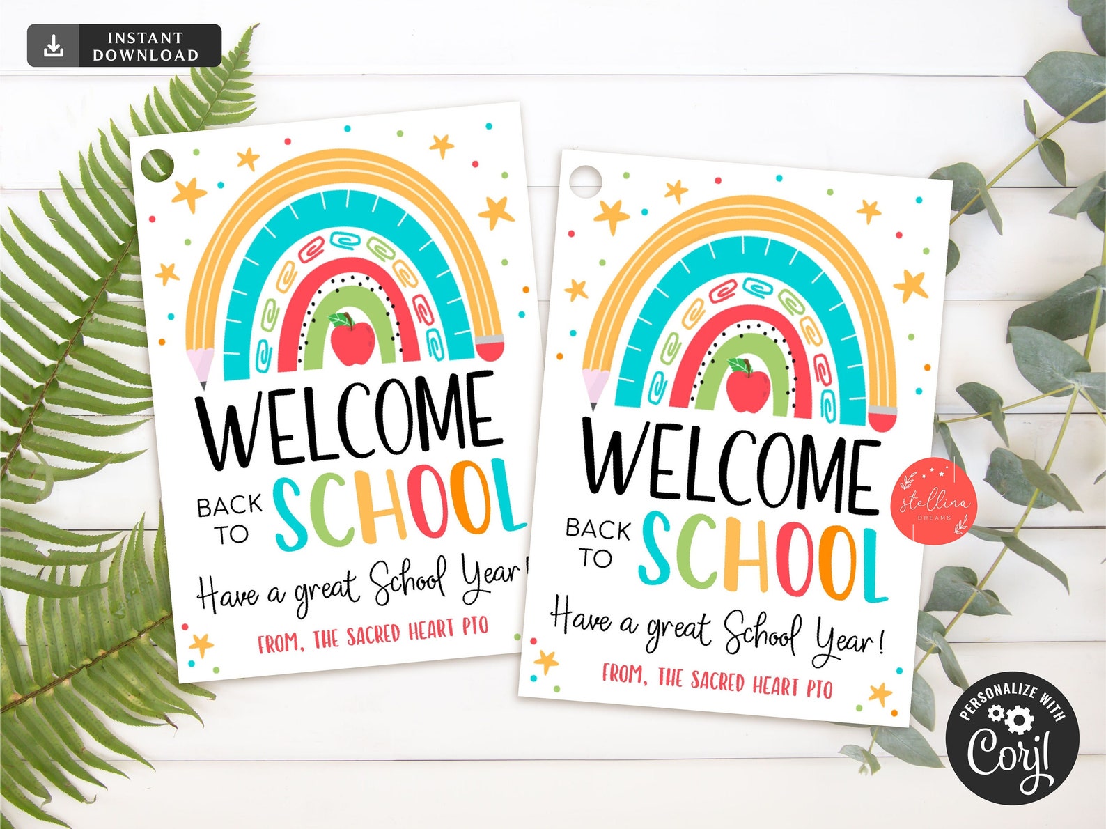 Welcome Back to School Printable Gift Rainbow Sweet School - Etsy