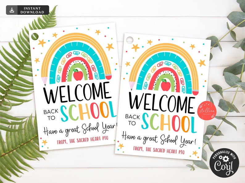 Welcome Back to School Printable Gift Rainbow Sweet School - Etsy