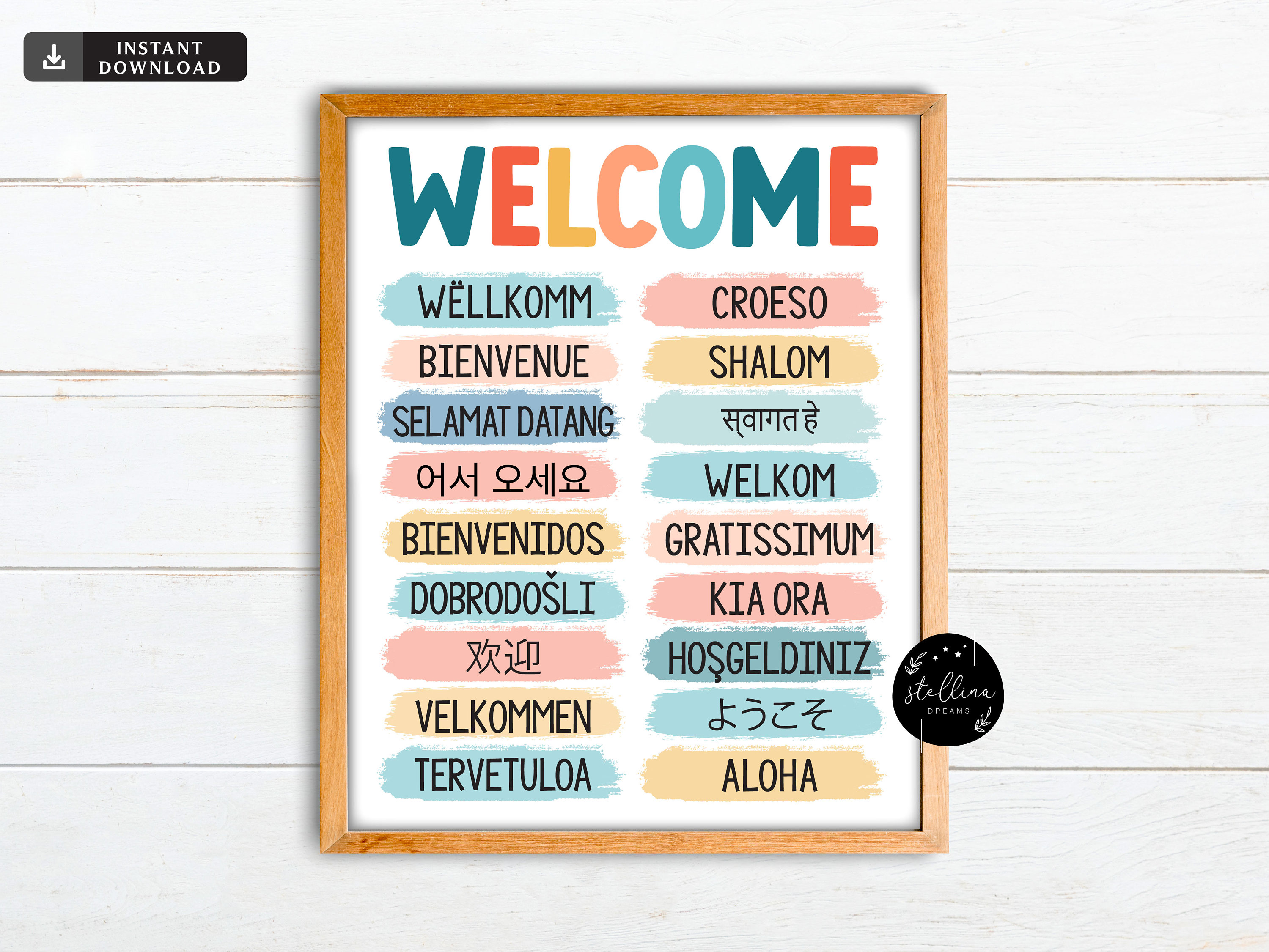 Welcome Sign Multi-language Welcome Printable Office Wall - Etsy