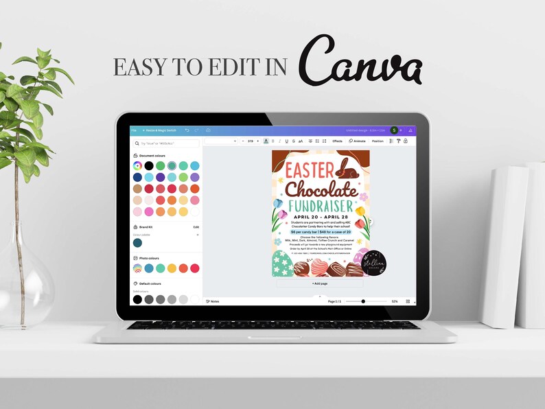 Editable Easter Chocolate Candy Fundraiser Flyer: Printable Canva ...