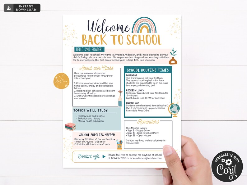 EDITABLE School Newsletter Back to School Letter Welcome - Etsy