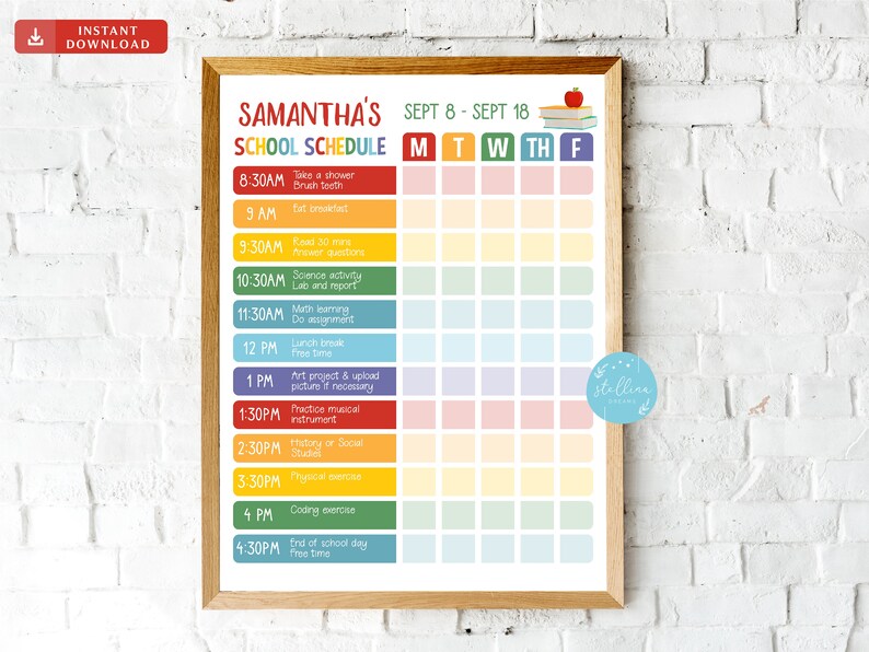 Editable Home School Schedule Daily Weekly Subject Checklist - Etsy