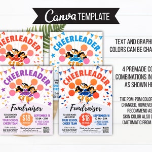 Editable Cheerleader Fundraiser Flyer, Printable PTA PTO Flyer, School ...