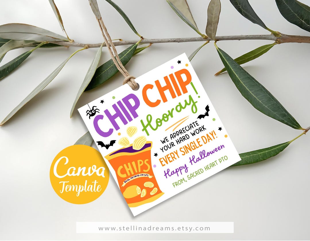 Editable Halloween Chips Thank You Tags: Teacher, Staff, Nurse (CANVA ...