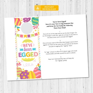 You've Been Egged Door Hangers, Easter Egg Hunt Sign Kit, Easter ...