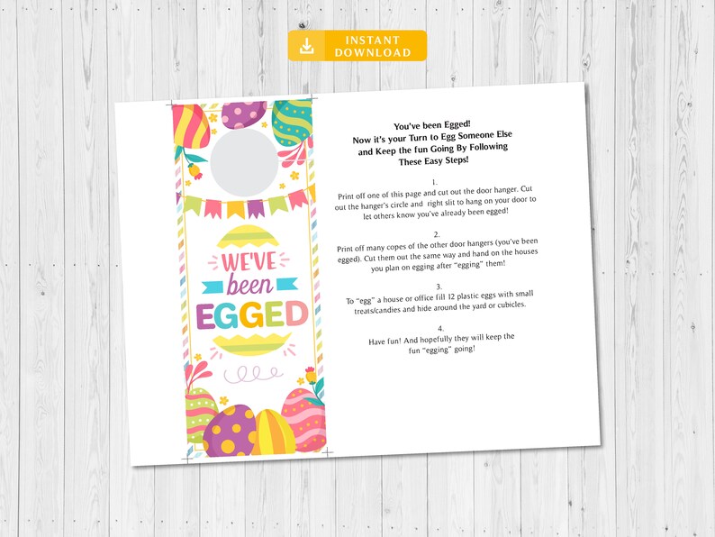 You've Been Egged Door Hangers, Easter Egg Hunt Sign Kit, Easter ...