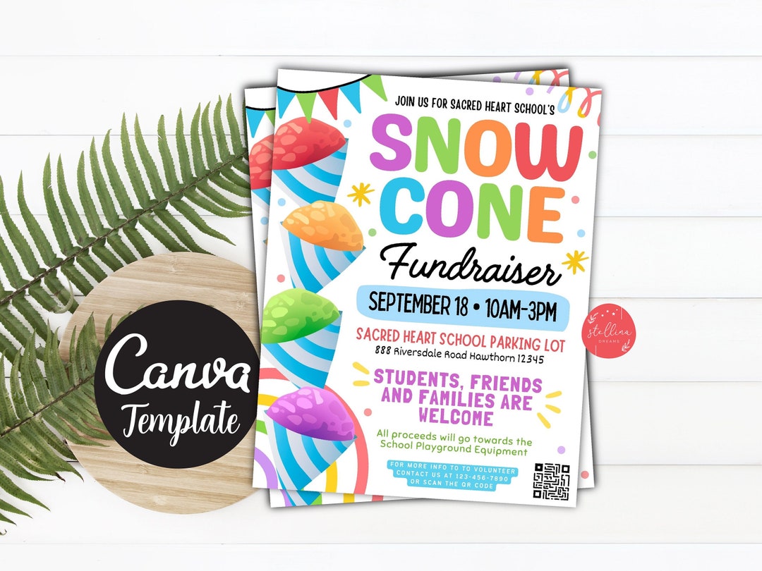 Editable Snowcone Fundraiser Flyer, Snow Cone Fundraiser, Appreciation ...