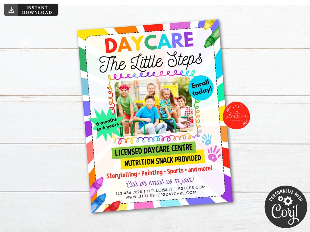 EDITABLE Daycare Enrolment Flyer, Childcare Registration Flyer, Open ...