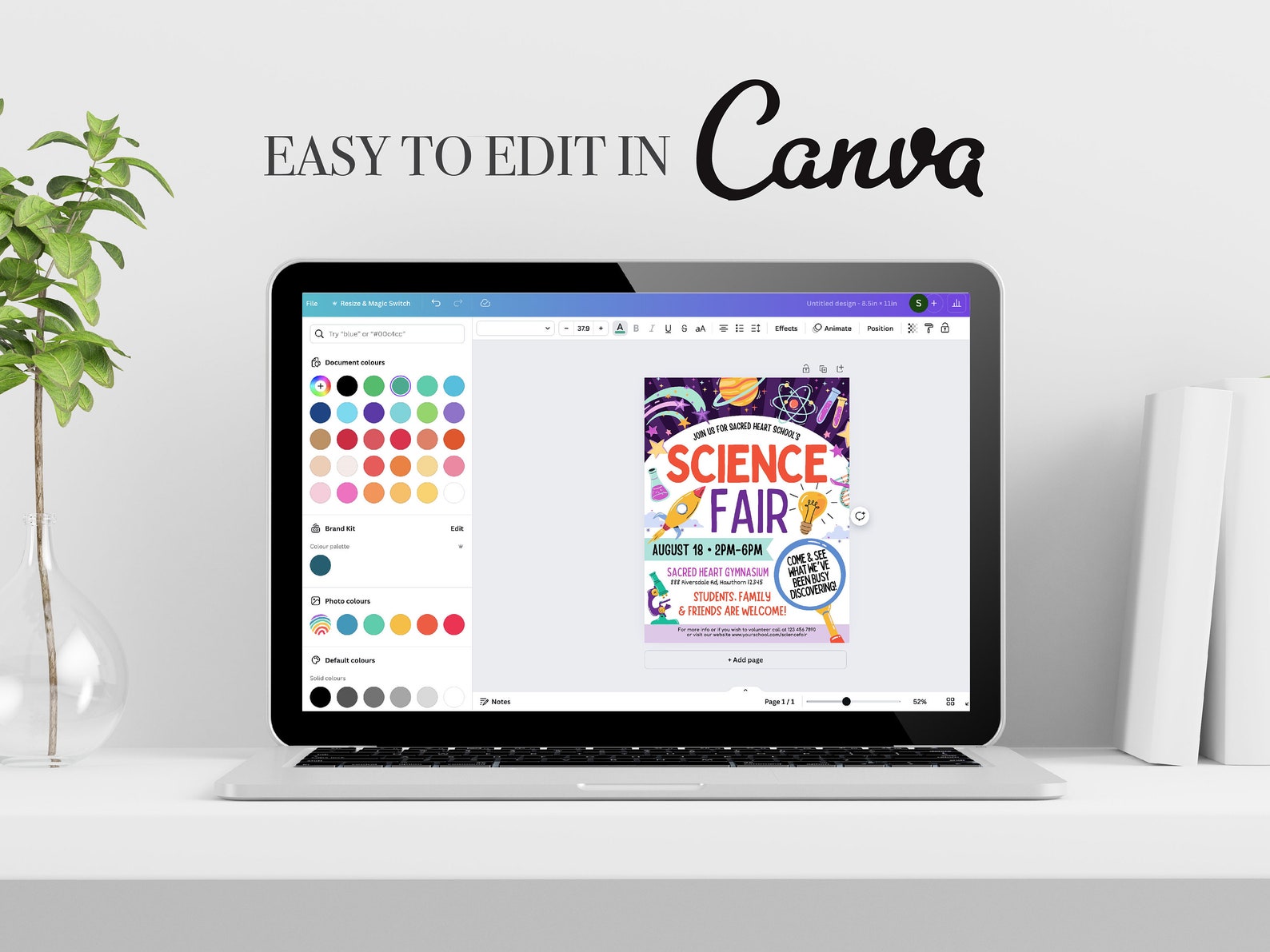 Printable Science Fair Flyer, Printable School Academic Festival Flyer ...