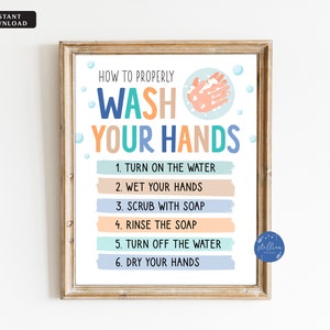 INSTANT DOWNLOAD Hand Washing Posters, Health Safety Prevention Posters ...
