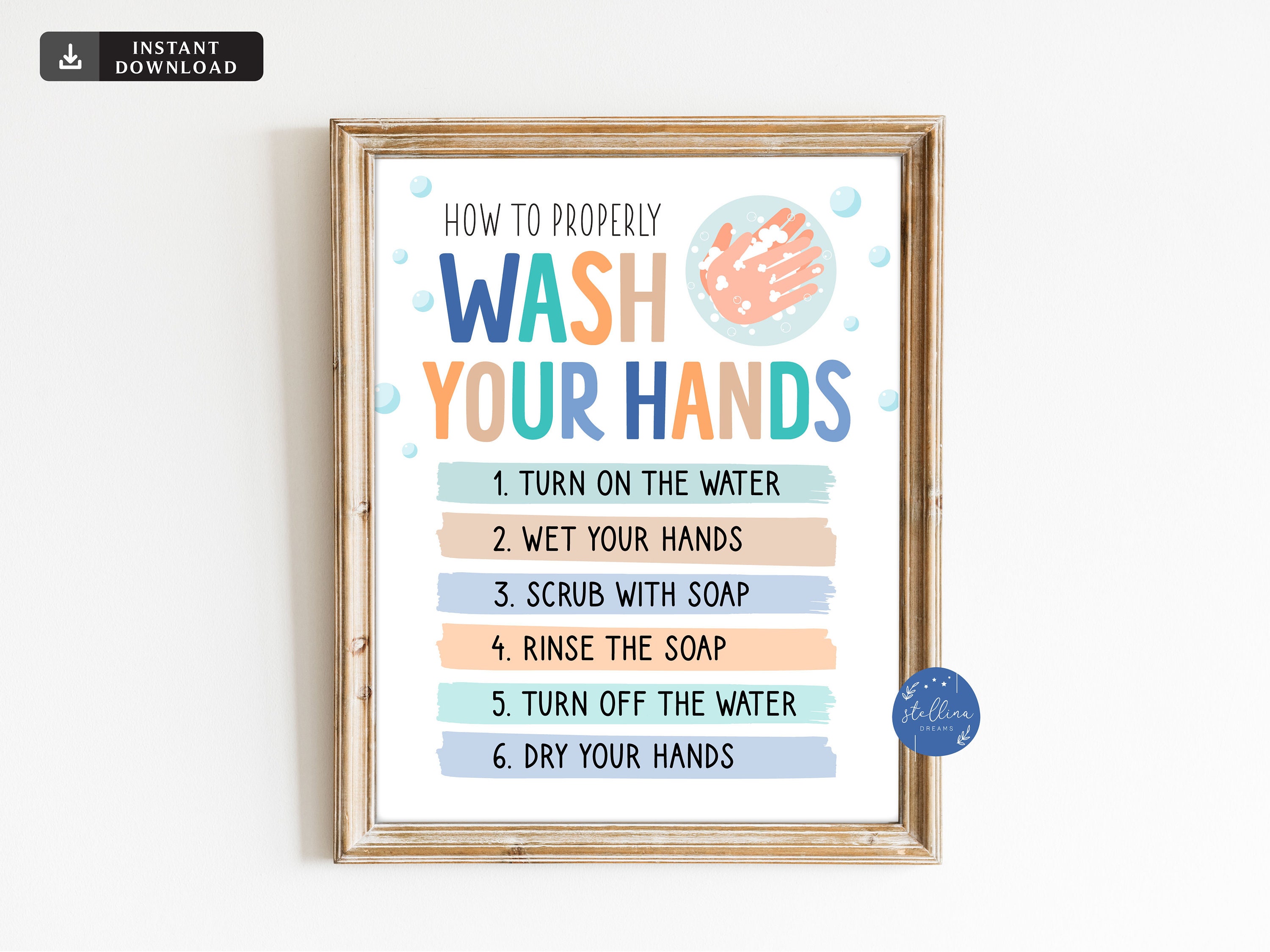 INSTANT DOWNLOAD Hand Washing Posters, Health Safety Prevention Posters ...