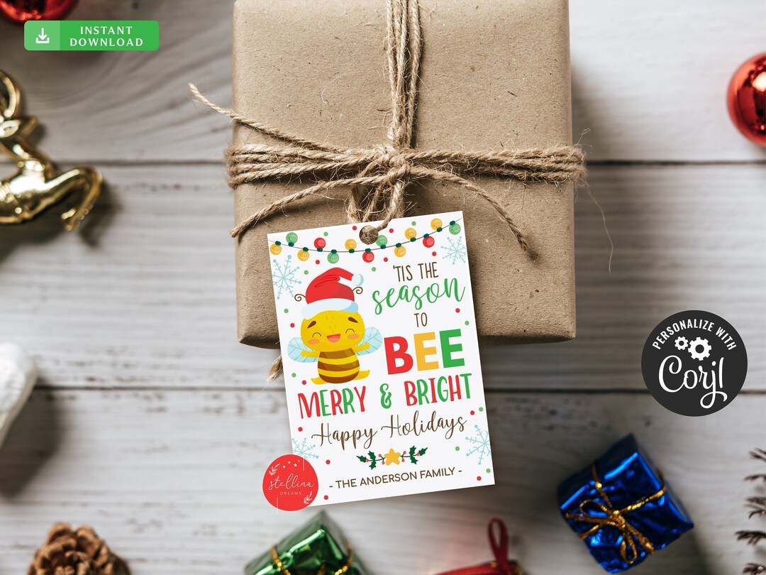 Editable Christmas Gift Tag, Chapstick Bee Tag, Honey Tag, Volunteer ...