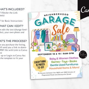 Editable Garage Sale Flyer, Printable PTA PTO Flyer, School Church ...