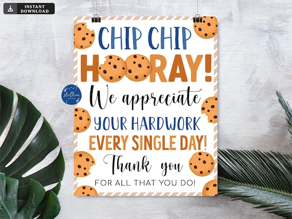 Chip Chip Hooray Thanks for All You Do Each Day Table Decor - Etsy
