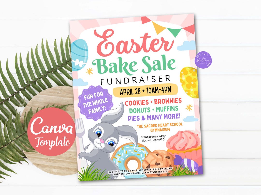 Editable Easter Bake Sale Flyer, Spring Fling Festival Flyer, Printable ...