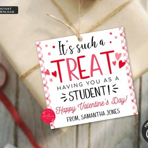 Such A Treat Having You as A Student Valentine's Day Tags, From Teacher ...