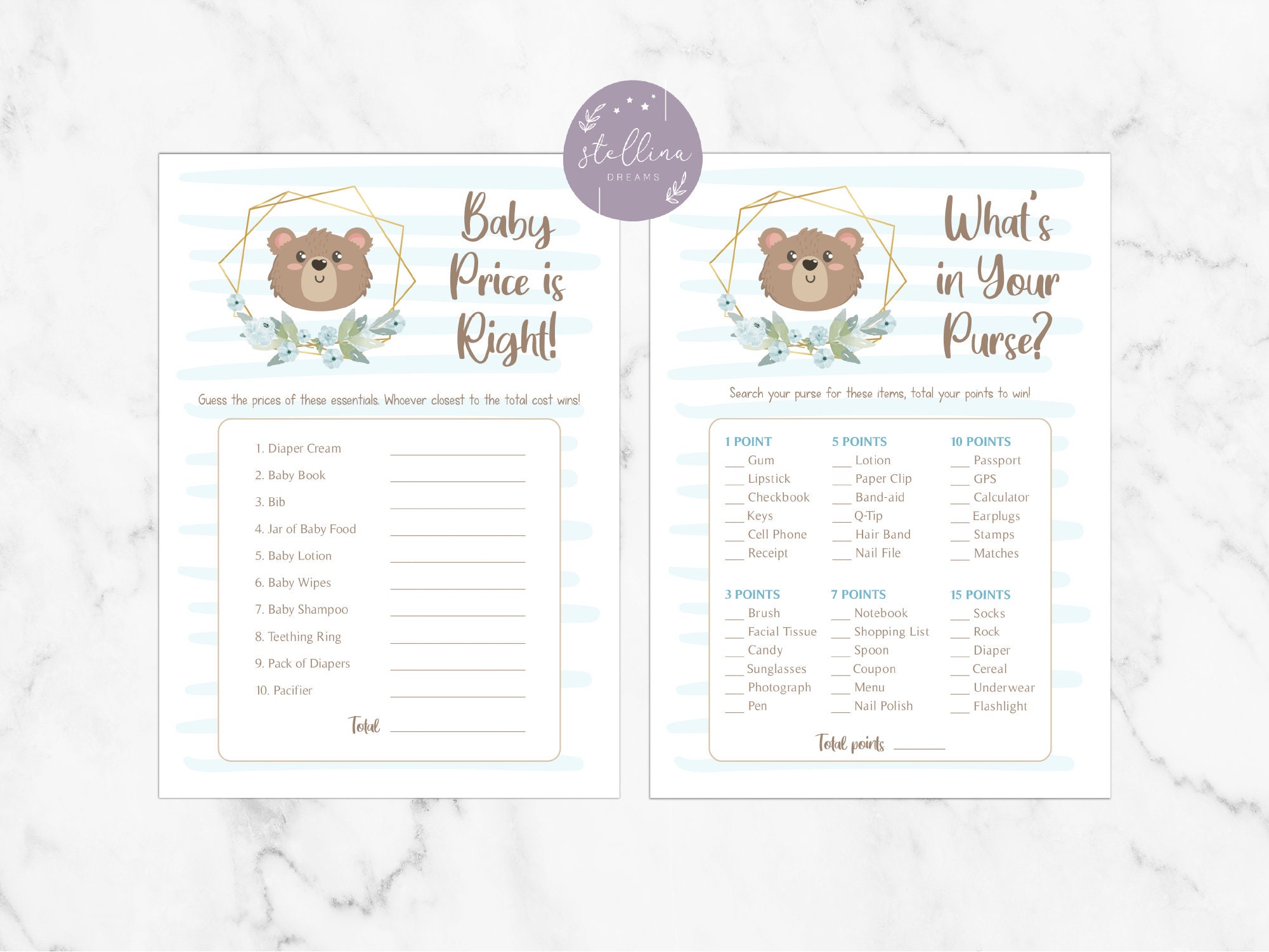 Teddy Bear Baby Shower Games Teddy Bear Baby Shower - Etsy Canada