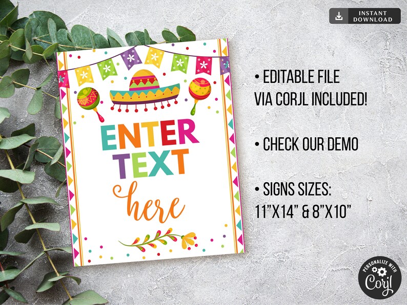 Printable Mexican Theme Party Decor Editable Fiesta Signs - Etsy Australia