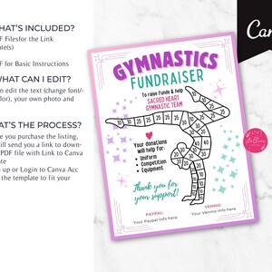 Editable Fill My Gymnast, Gymnastics Fundraiser Flyer, School Benefit ...