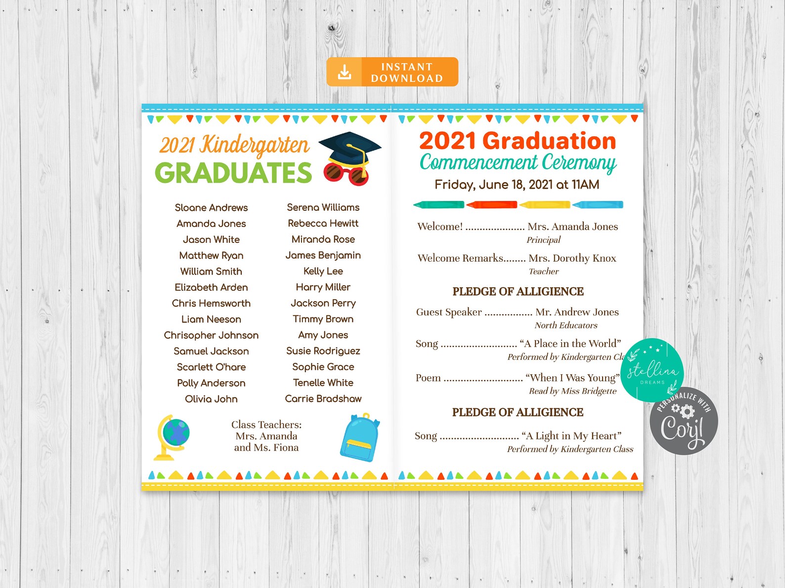 Graduation Ceremony Program Template Kindergarten, Future is so Bright ...