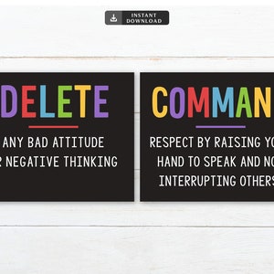 Computer Lab Poster Set, Classroom Decor, Set of 7 Computers Class ...