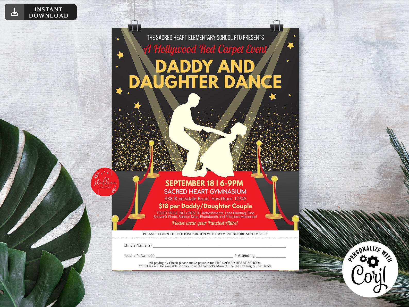 Daddy Daughter Dance Set School Dance Flyer Invitation - Etsy