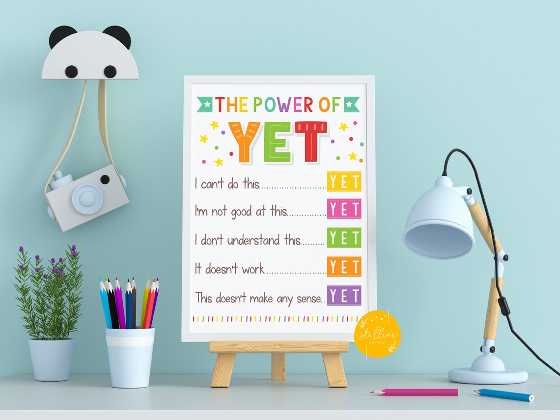 The Power of yet Printable Poster, Motivational Wall Art, Growth ...