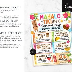 Editable Bundle Hawaiian Themed Teacher Appreciation Week Itinerary ...
