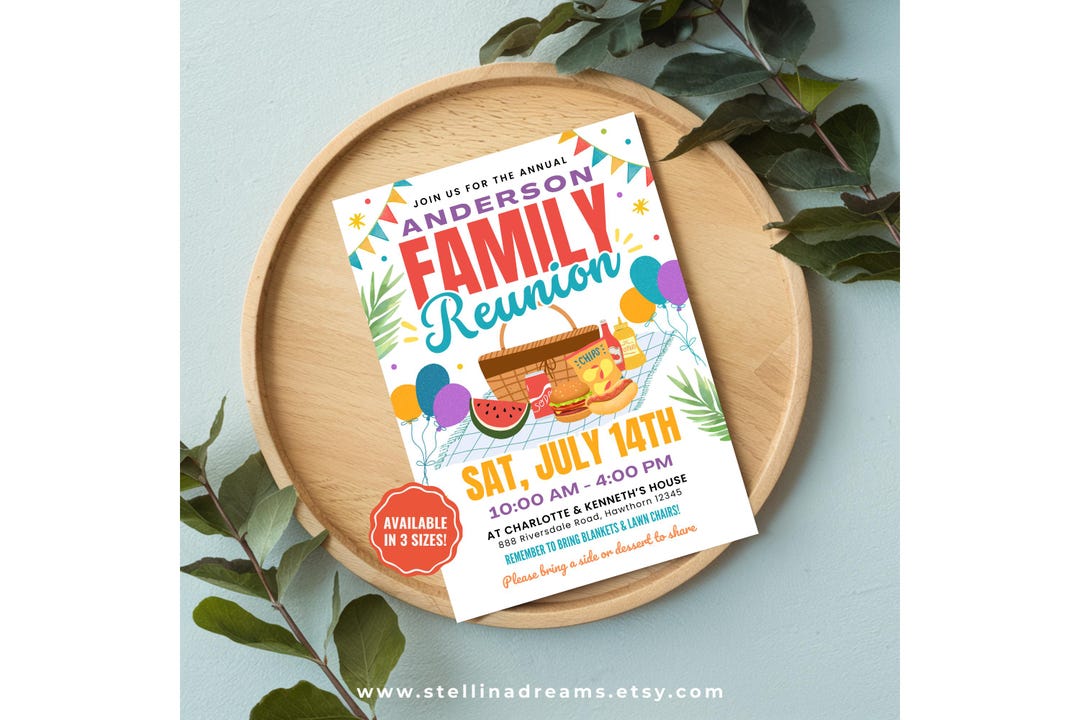 Family Reunion Flyer Template Canva | Editable Cousin Reunion ...