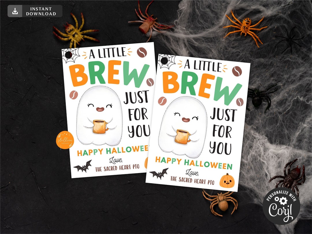 Halloween Coffee Appreciation Gift Tag, Teacher Staff Nurse Employee A ...