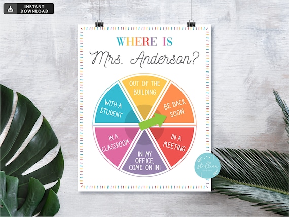 Editable Where's the Teacher Sign Classroom Door Sign - Etsy