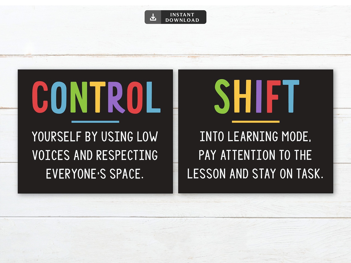 Computer Lab Poster Set, Classroom Decor, Set of 7 Computers Class ...