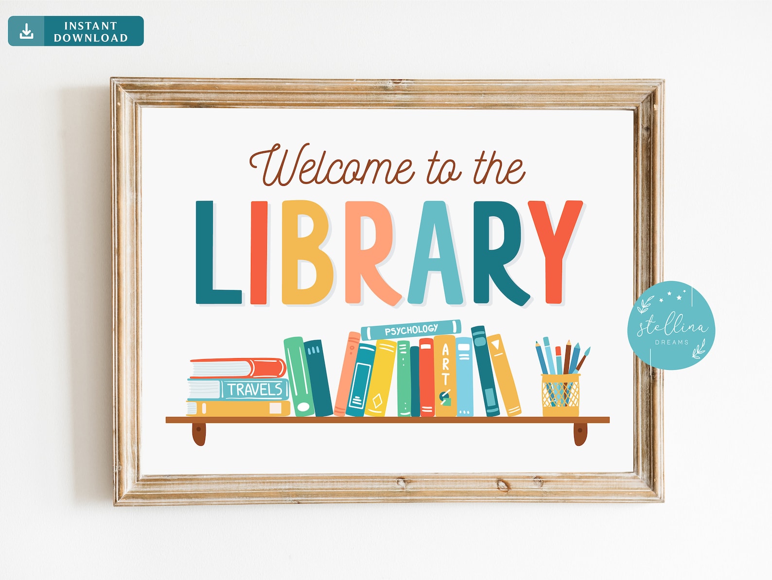 Welcome Library School Sign Classroom Decor Printable School | Etsy