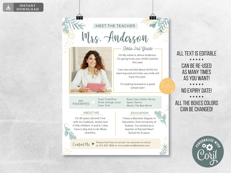 EDITABLE Meet the Teacher Teacher Newsletter Event - Etsy