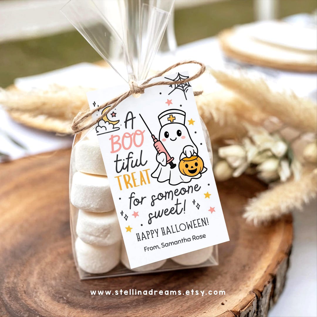 Editable Nurse Appreciation Gift Tag Halloween Boo Boo Crew Tag ...