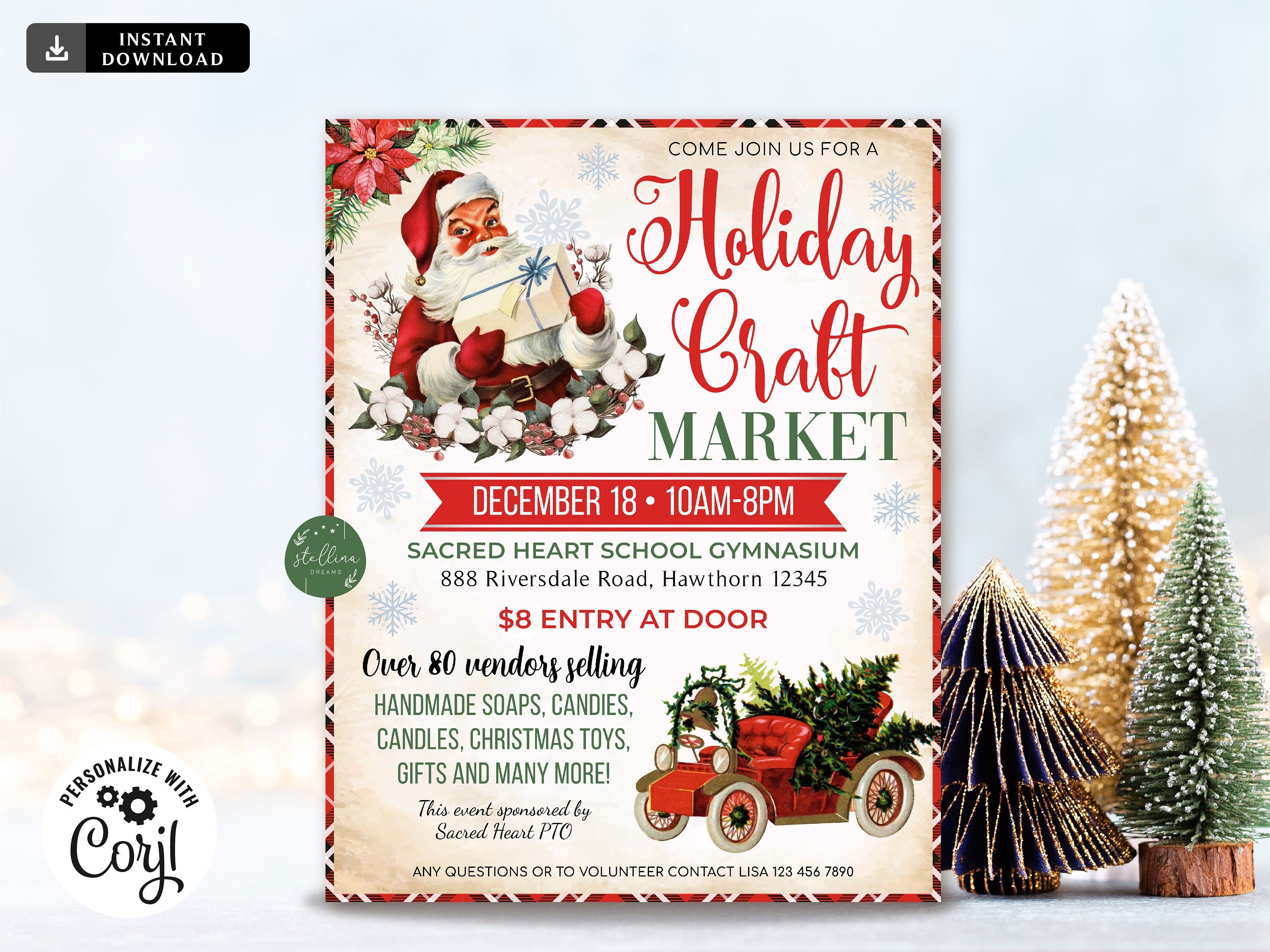 Holiday Craft Fair Flyer Christmas Craft Show Invitation - Etsy Australia