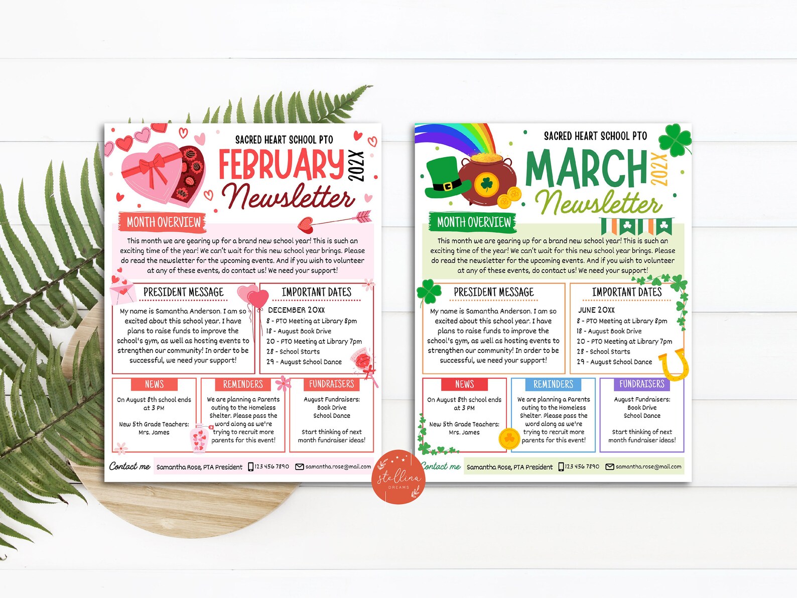 Editable Yearly Pto Pta Newsletter Template Set, Classroom Printable ...