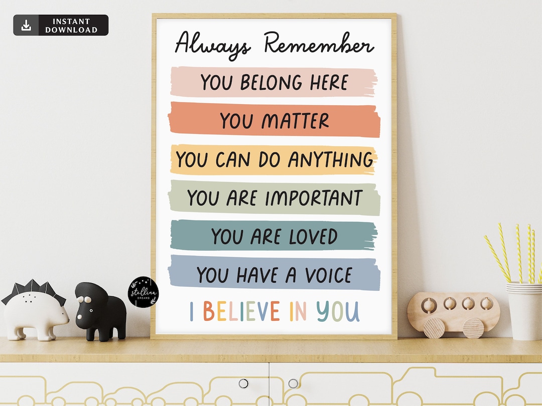 Always Remember, You Belong Here, Inclusive Poster, Positive ...