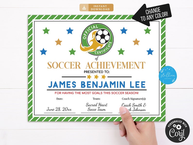 EDITABLE Soccer Award Certificates Team Soccer Awards Soccer - Etsy