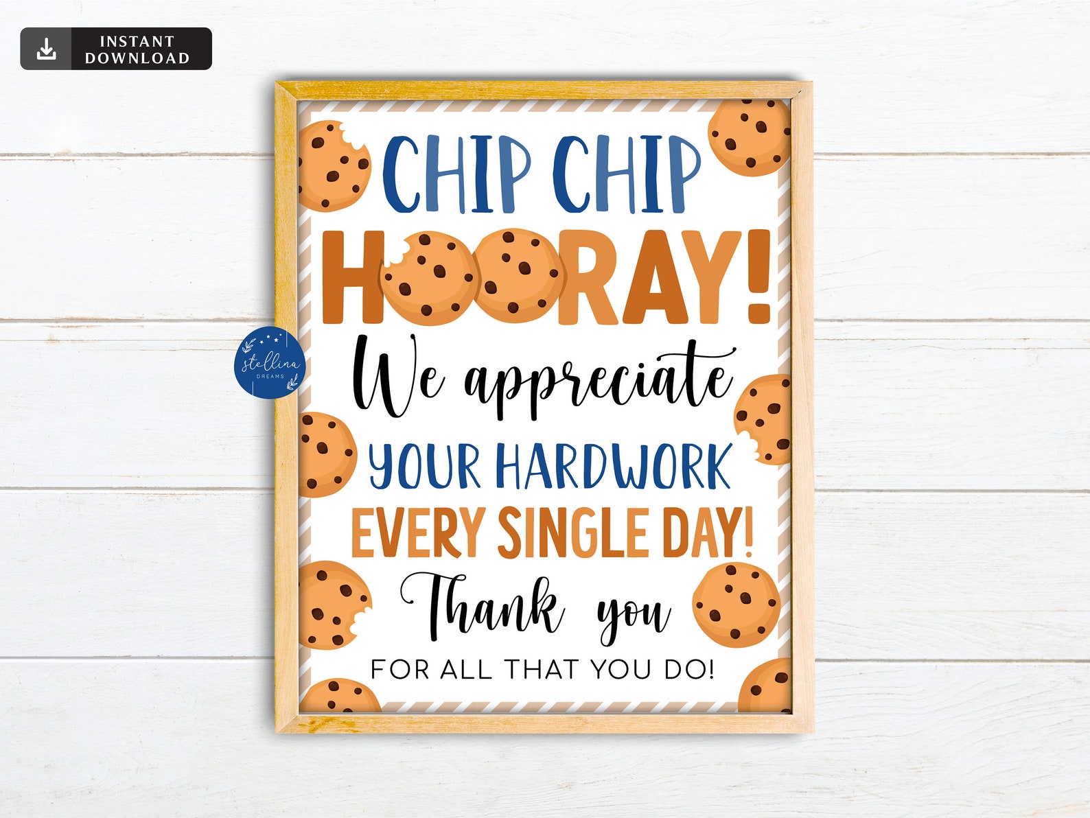 Chip Chip Hooray Thanks for All You Do Each Day Table Decor, Cookie ...