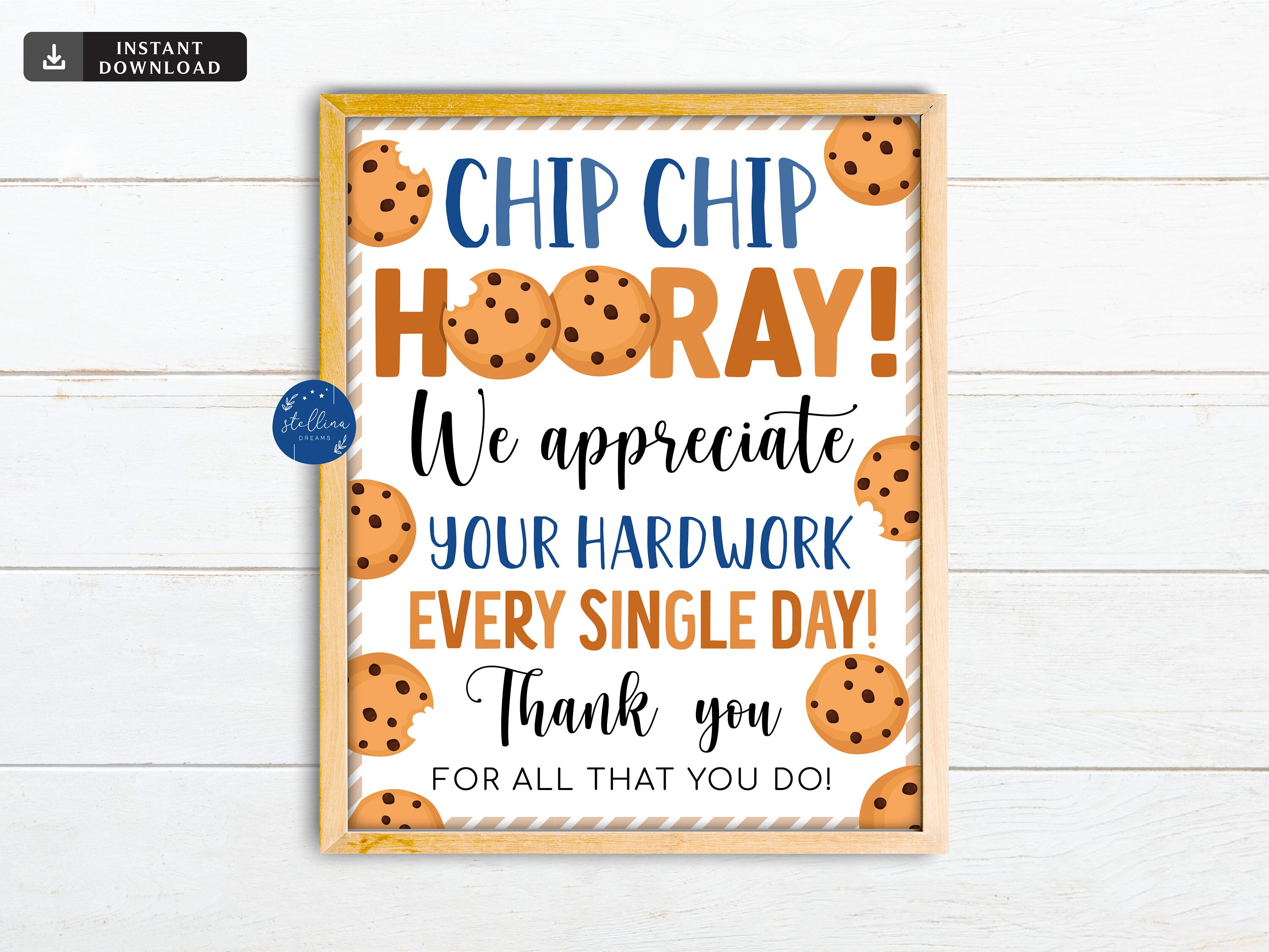 Chip Chip Hooray Thanks for All You Do Each Day Table Decor, Cookie ...