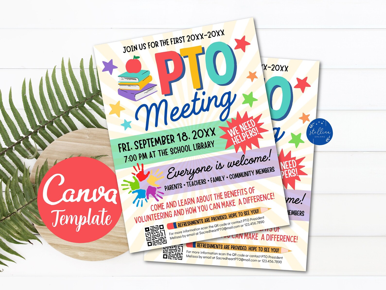 Editable PTO PTA Meeting Informational Flyer, Printable Handout, School ...