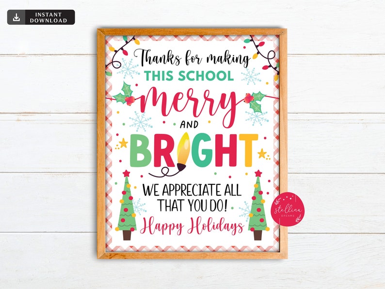 Thanks for Making This School Merry and Bright Christmas Appreciation ...